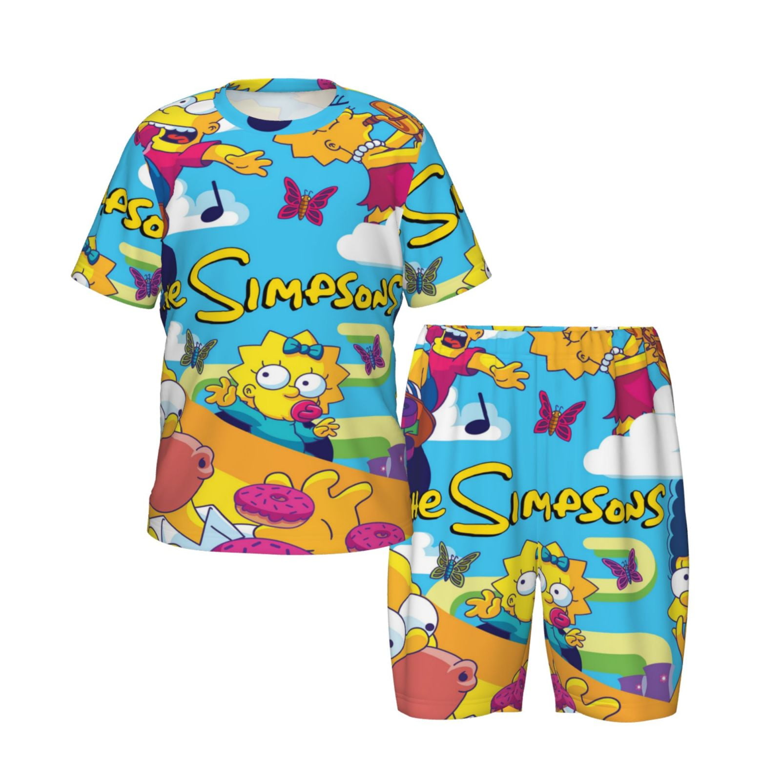 Kids Simpsons Pajama Set Kids Cartoon Tee Shirt And Short Set 2PCS ...