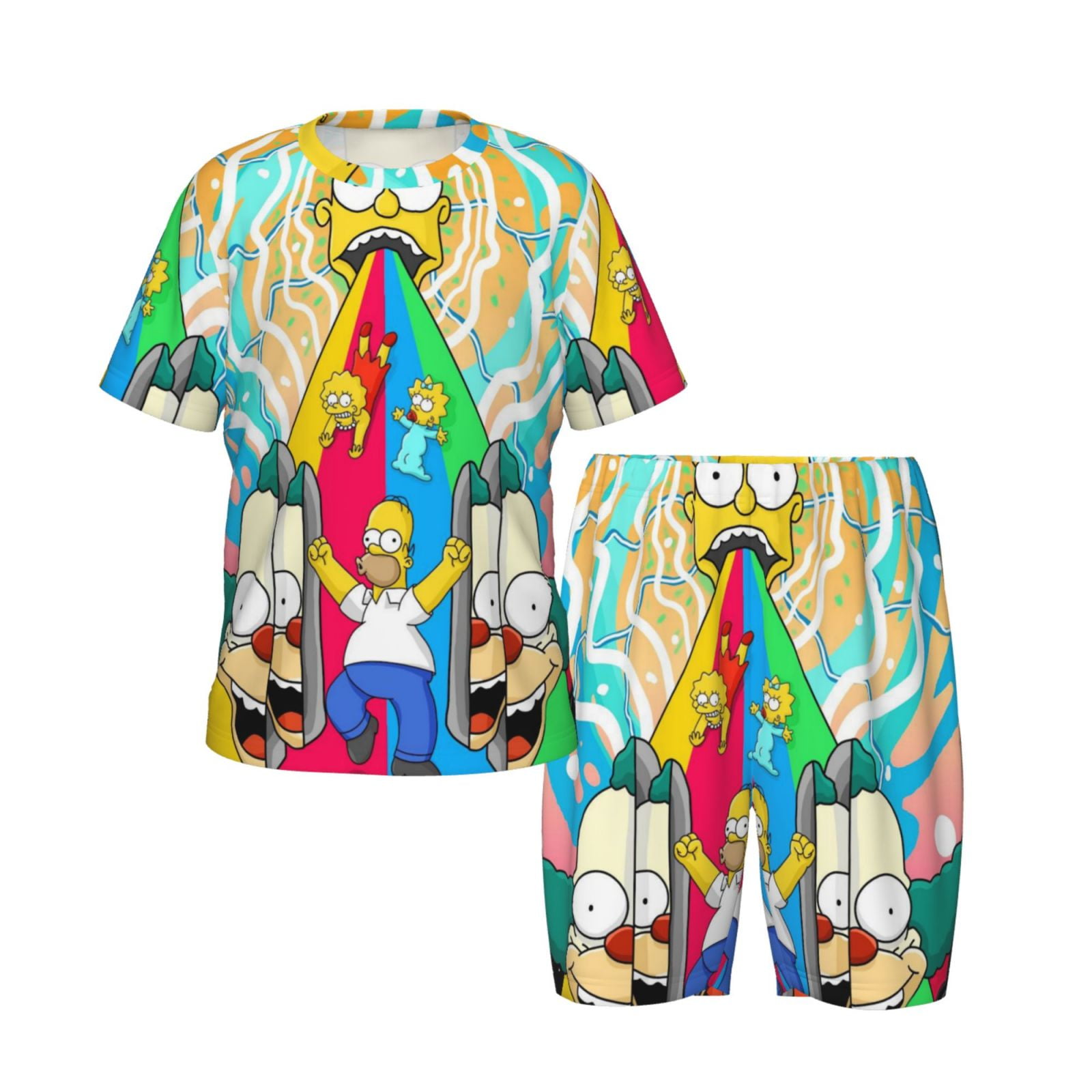 Kids Simpsons Pajama Set Kids Cartoon Tee Shirt And Short Set 2PCS ...