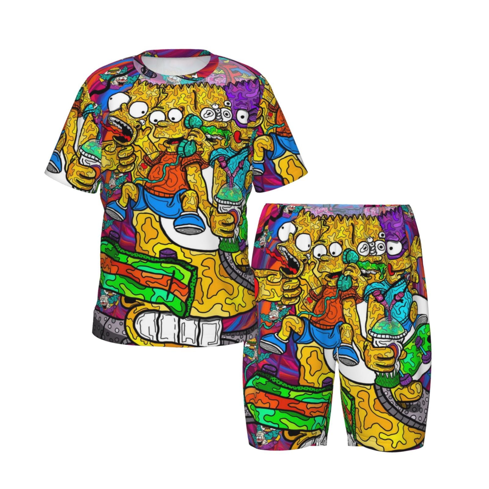 Kids Simpsons Pajama Set Kids Cartoon Tee Shirt And Short Set 2PCS ...