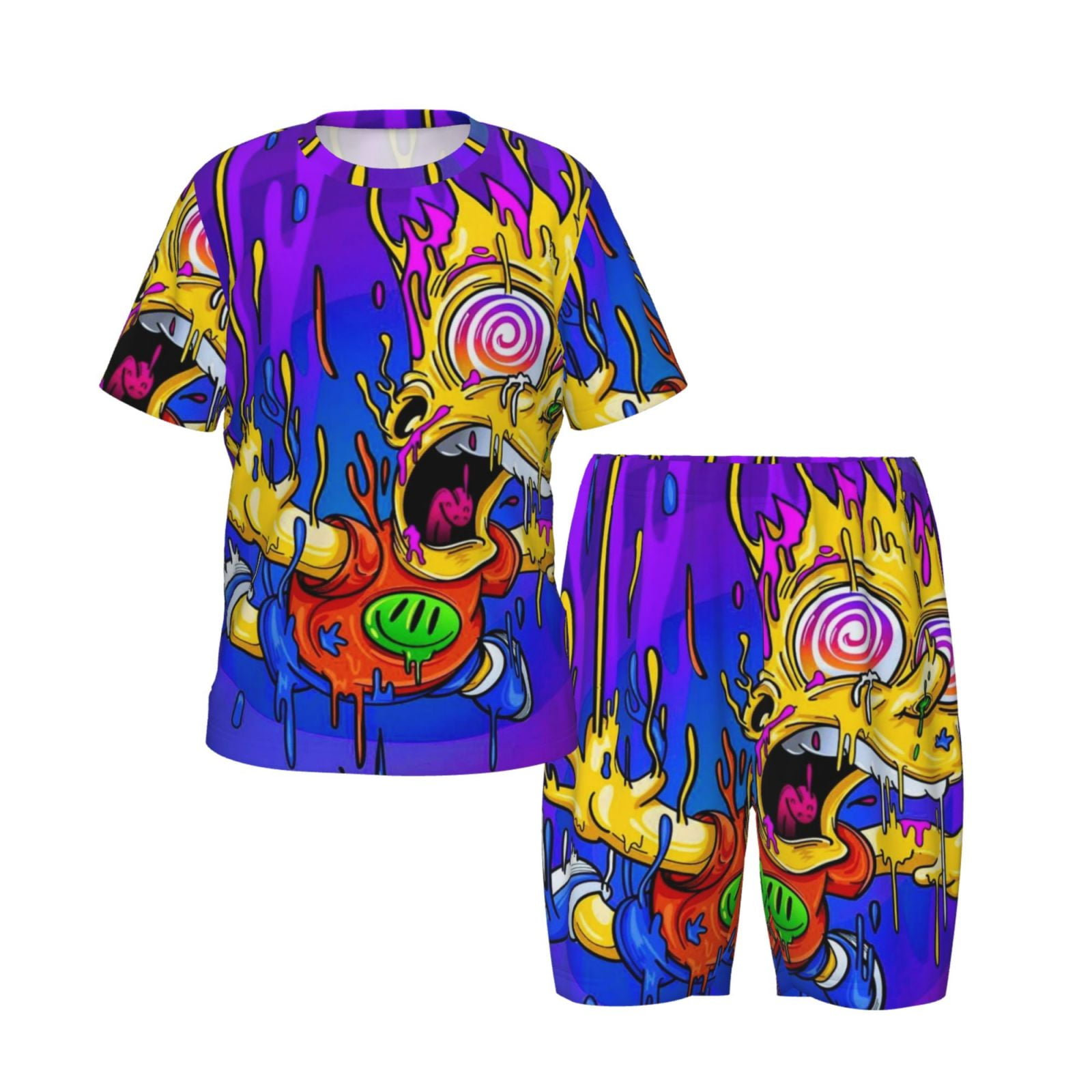 Kids Simpsons Pajama Set Kids Cartoon Tee Shirt And Short Set 2PCS ...