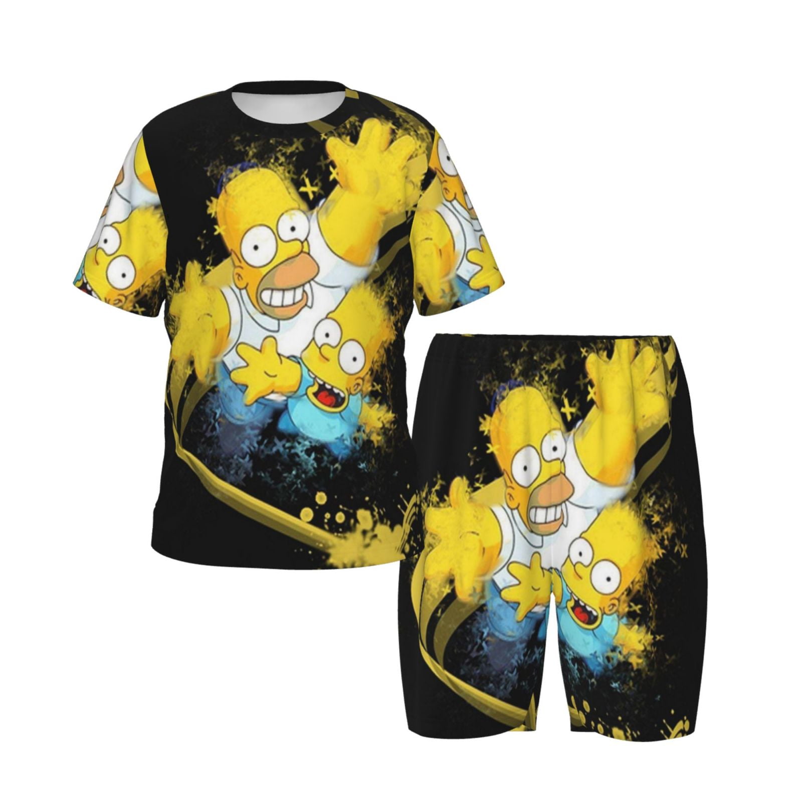 Kids Simpsons Pajama Set Kids Cartoon Tee Shirt And Short Set 2PCS ...