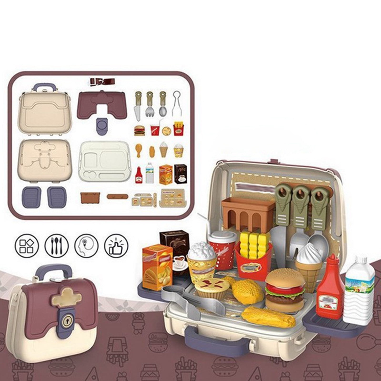Kids Hamburger Handbag Toy â Educational Role-Play Kitchen Set with ...