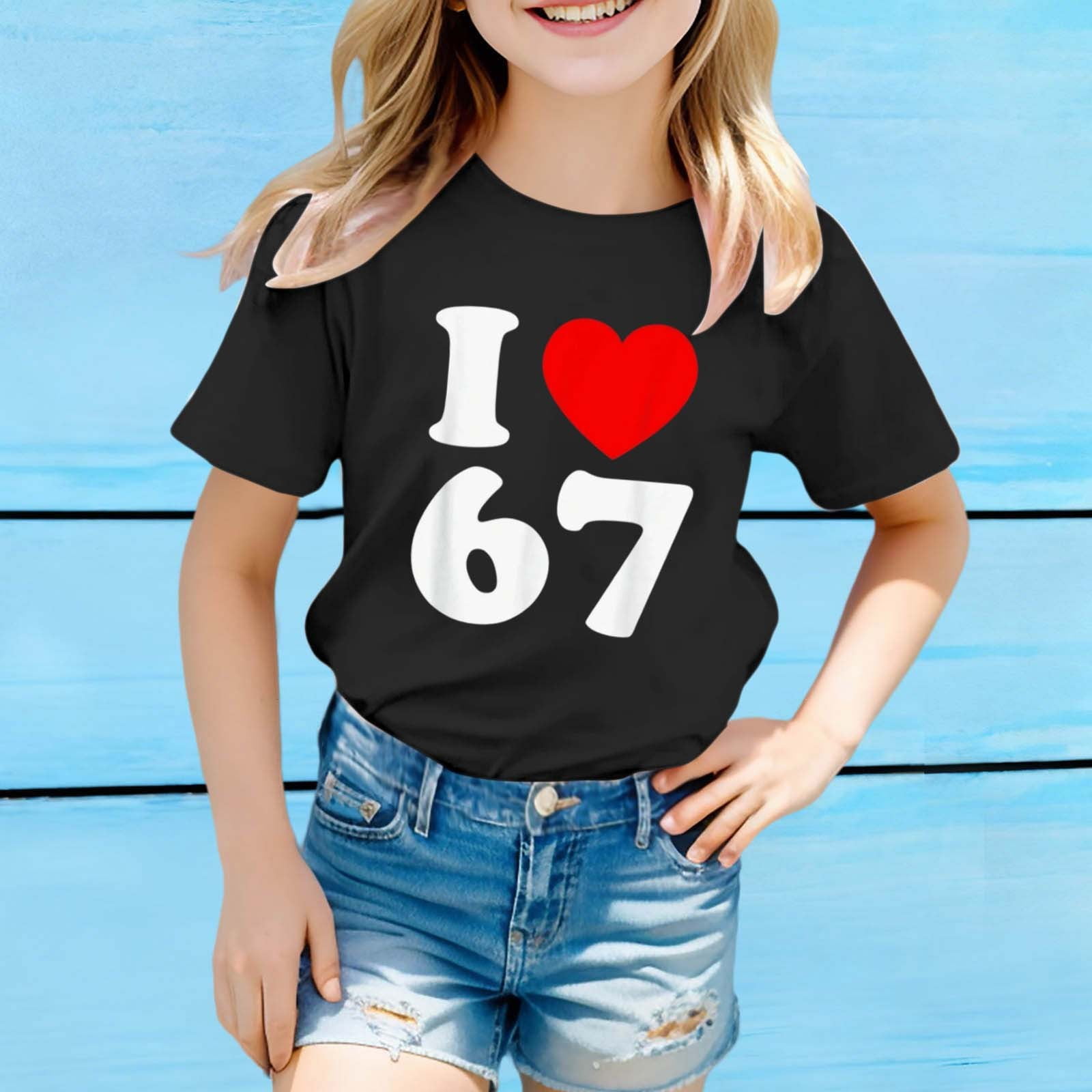 Kids Six Seven Graphic Short Sleeve T Shirts Casual Crewneck Tee Blend ...
