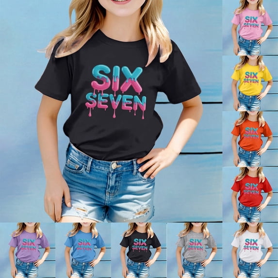 Kids Six Seven Graphic Short Sleeve T Shirts Casual Crewneck Tee ...