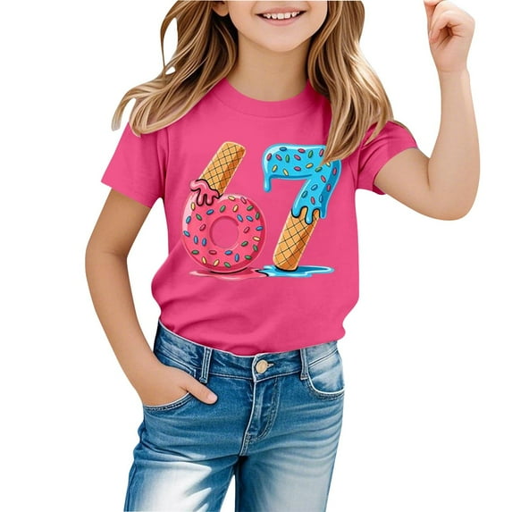 Kids Six Seven Ice Cream Drip Tshirts Kids Youth Funny 67 Hands Meme 6 ...