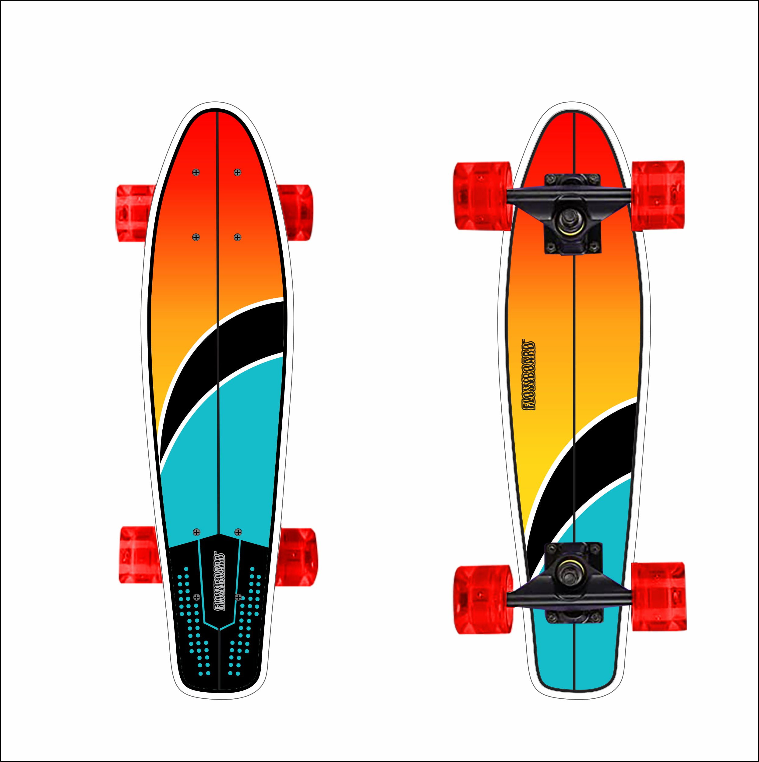 Kids Skateboard 22 Inch Complete Flowboard Skate Board W/ Trucks and ...