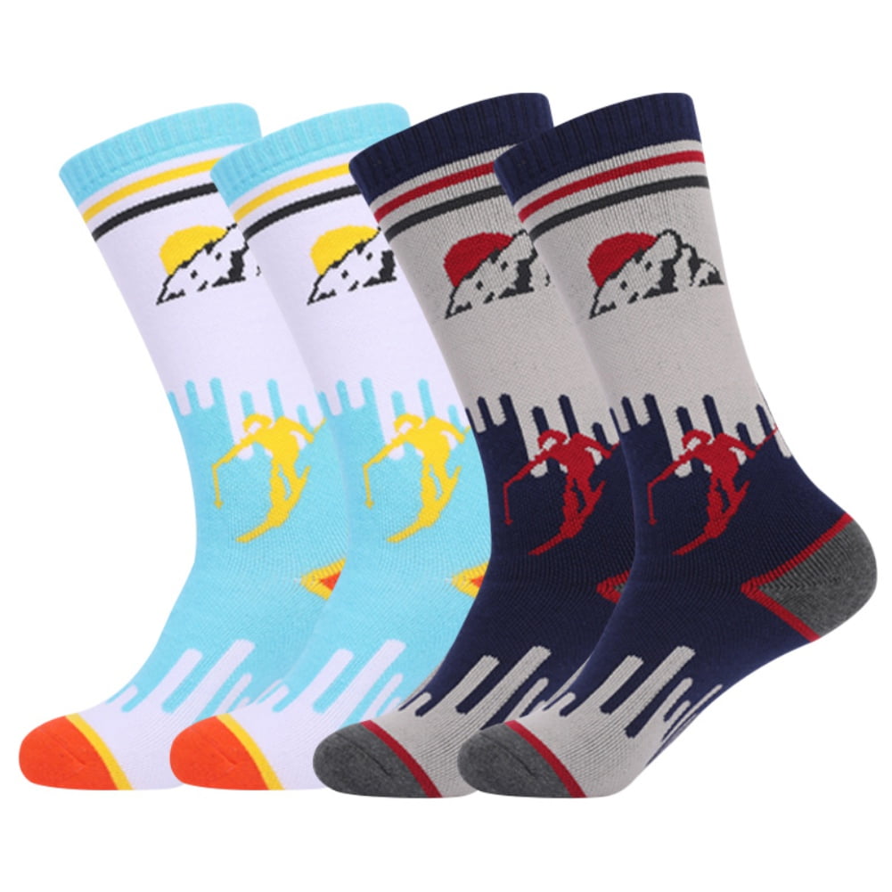 Kids Ski Socks, 2 Pair Warm Long Knee High Snow Winter Skiing ...