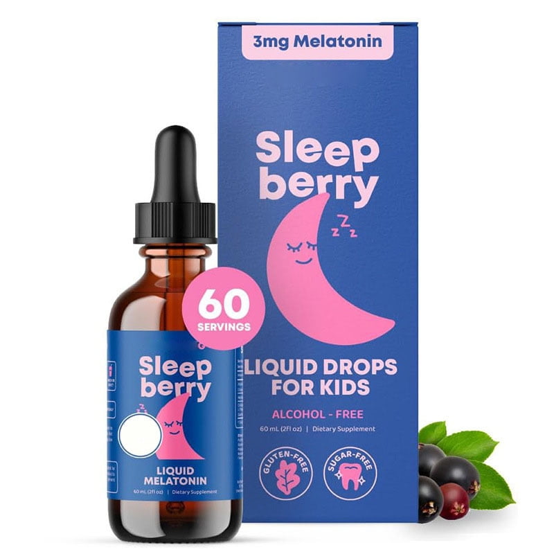 Kids’ SleepBerry Liquid Melatonin – 1 Fl oz Sleep Aid with Elderberry ...