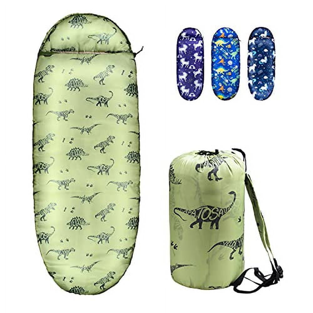 YOLO 45 Kids Sleeping Bags - Dinosaur Design, Military Green - For ...