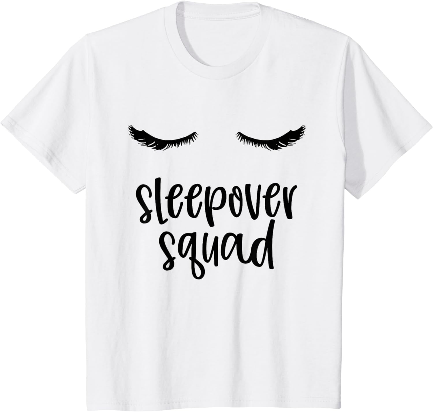 Kids Sleepover Squad Shirt Cute Eyelashes Slumber Party T-Shirt ...