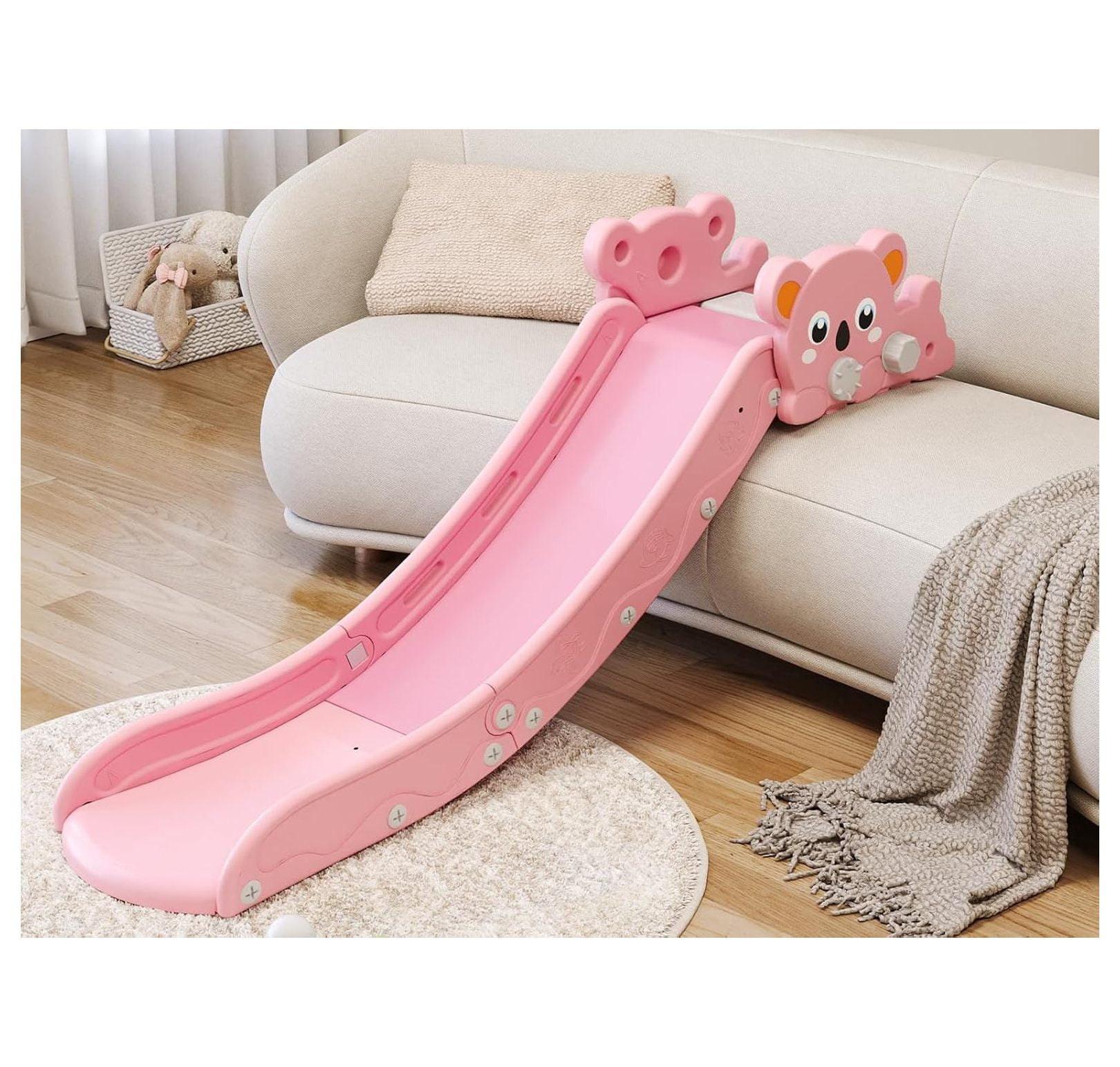 Kids Slide,L-Shaped Slide for Bed Couch Sofa Stairs,Toddler Slide for ...