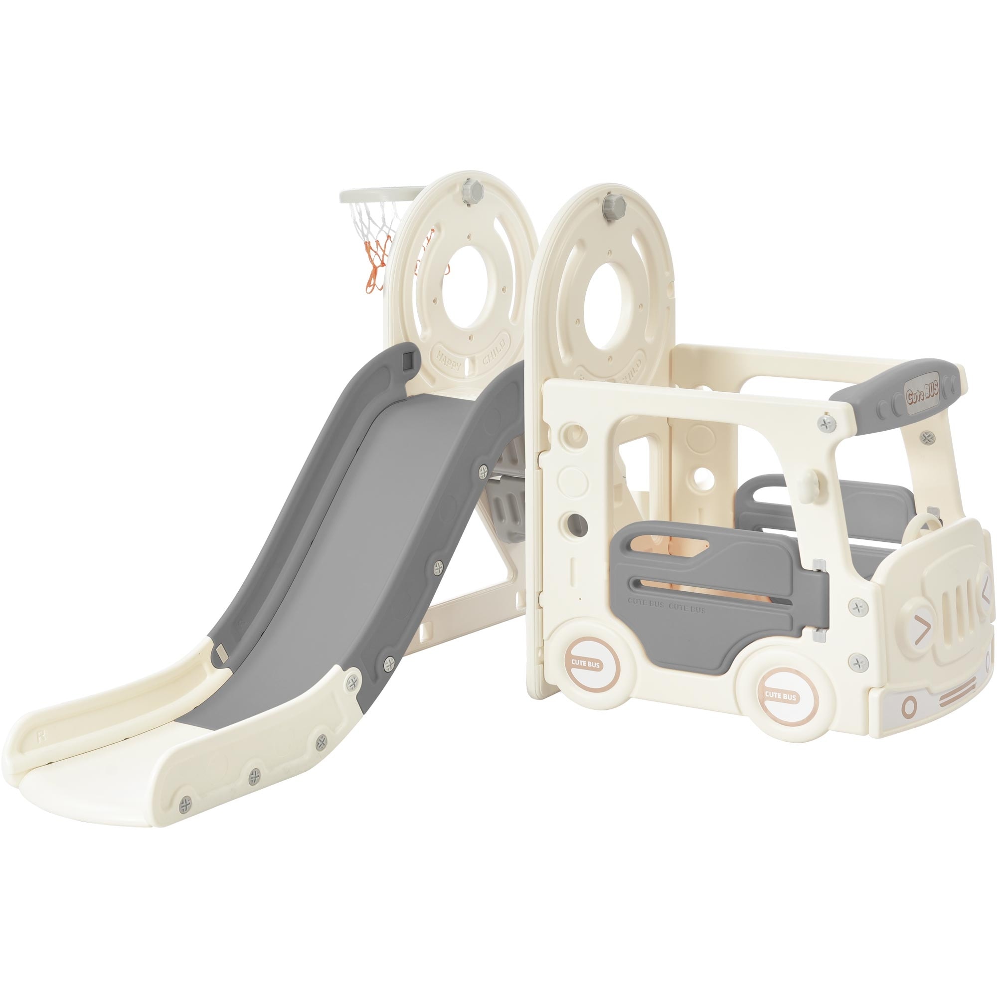 Kids Slide with Bus Play Structure,Freestanding Bus Toy with Slide for ...