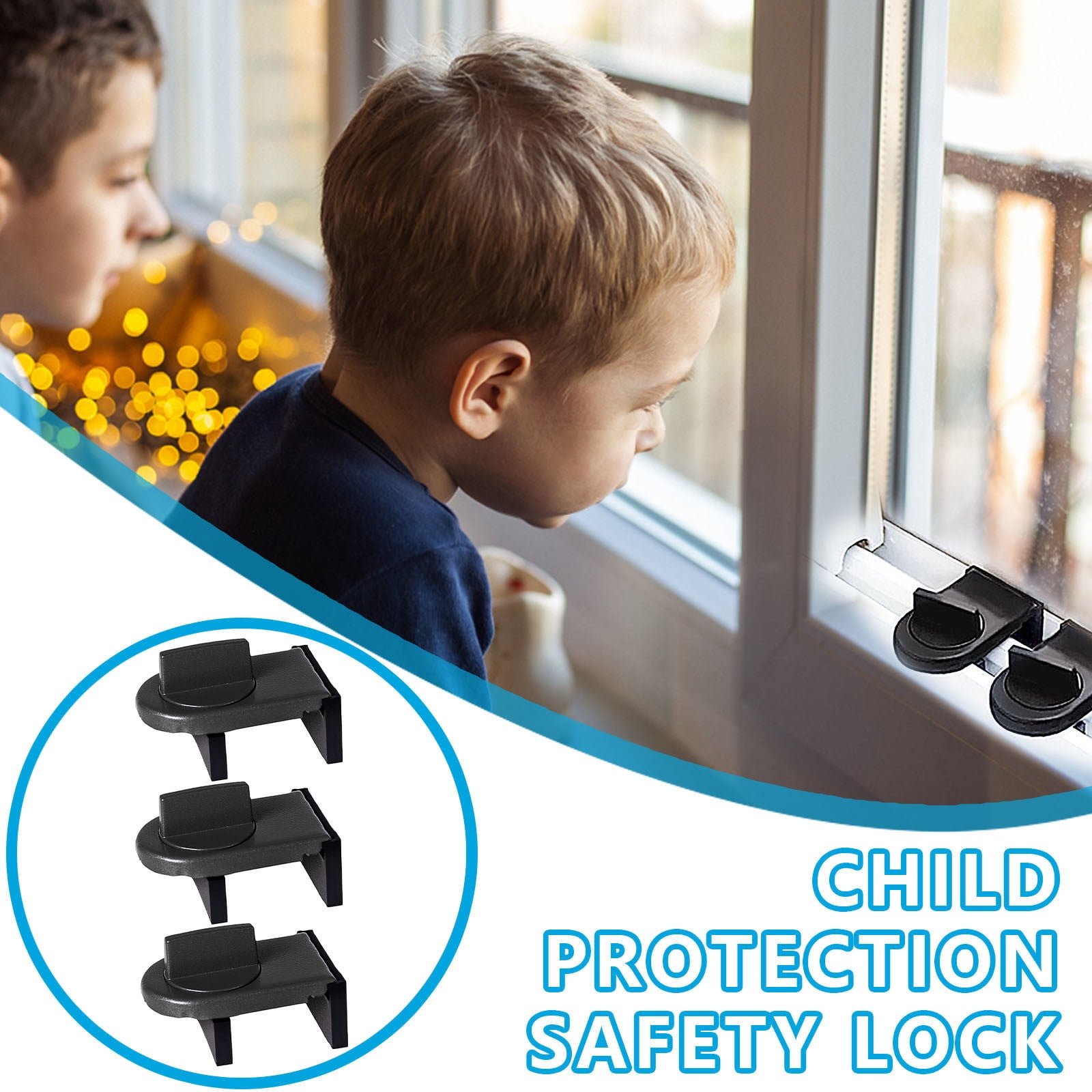 Kids Sliding Window Door Lock Restrictor | Child Safety Sash Lock ...