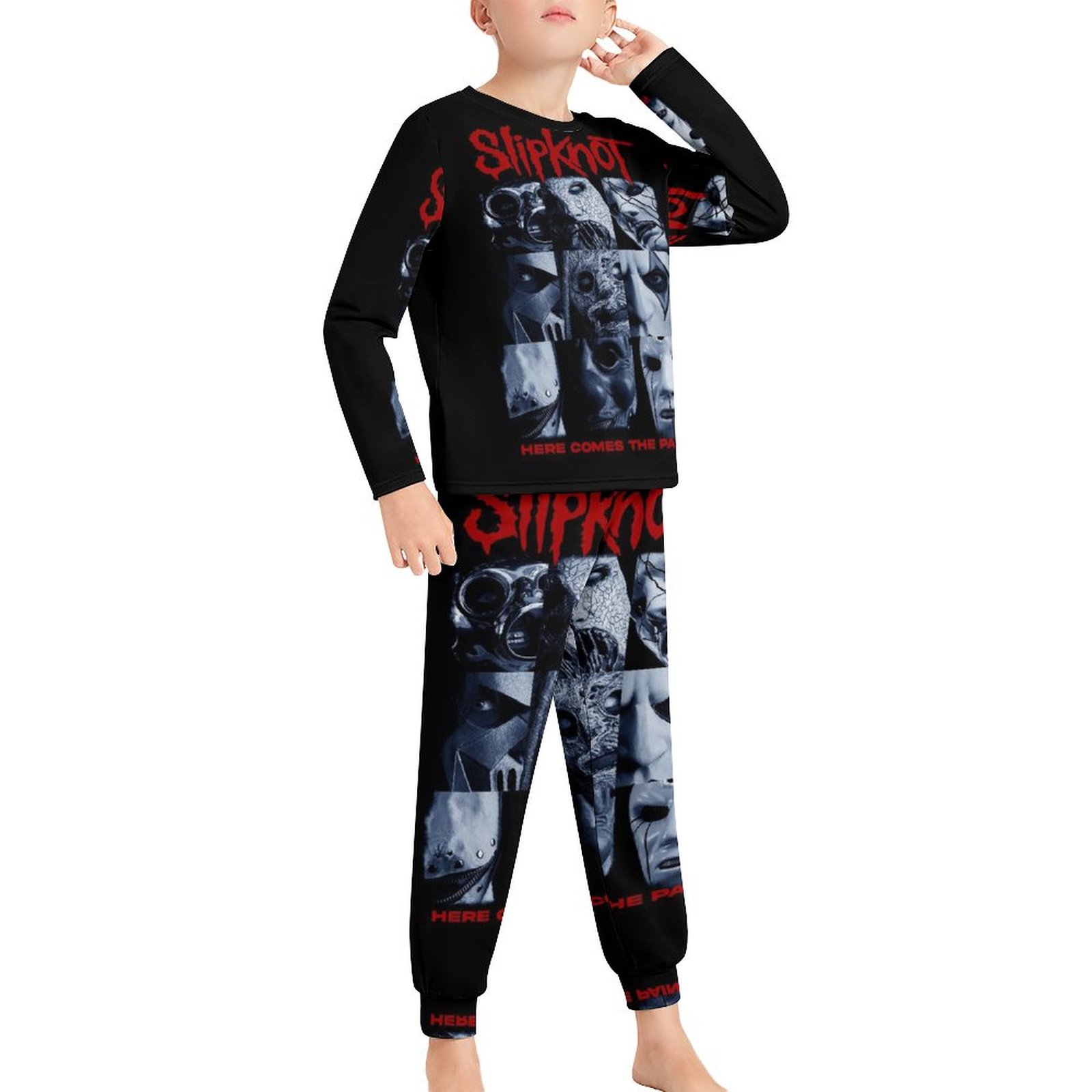 Kids Slip-Kno Pajama Long Sleeve Sleepwear Pant Set Cute Nightclothes ...