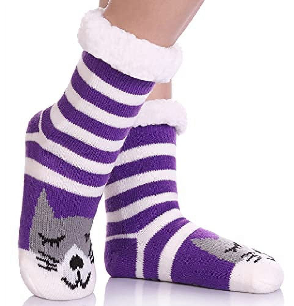 Kids Slipper Socks - Fuzzy, Warm, Fleece-lined for Winter, Indoor ...