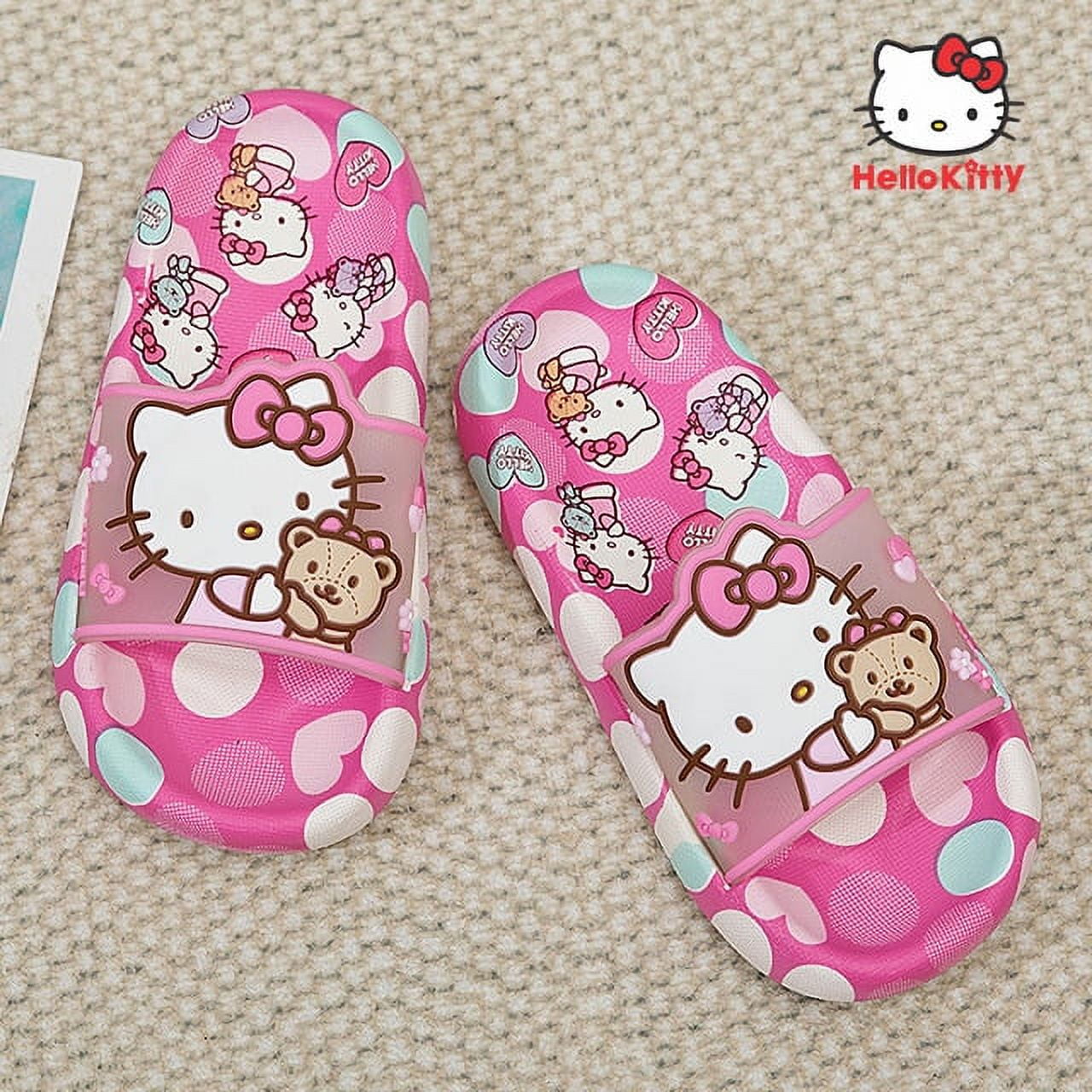 Kids Slippers Baby Girls Cute Hello Kitty Shoes Summer Cartoon Kawaii ...
