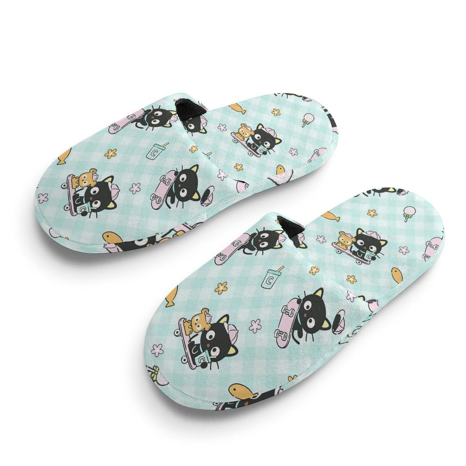 Kids Slippers Chococat House Slippers Warm Soft Plush Slipper Anti-Slip ...
