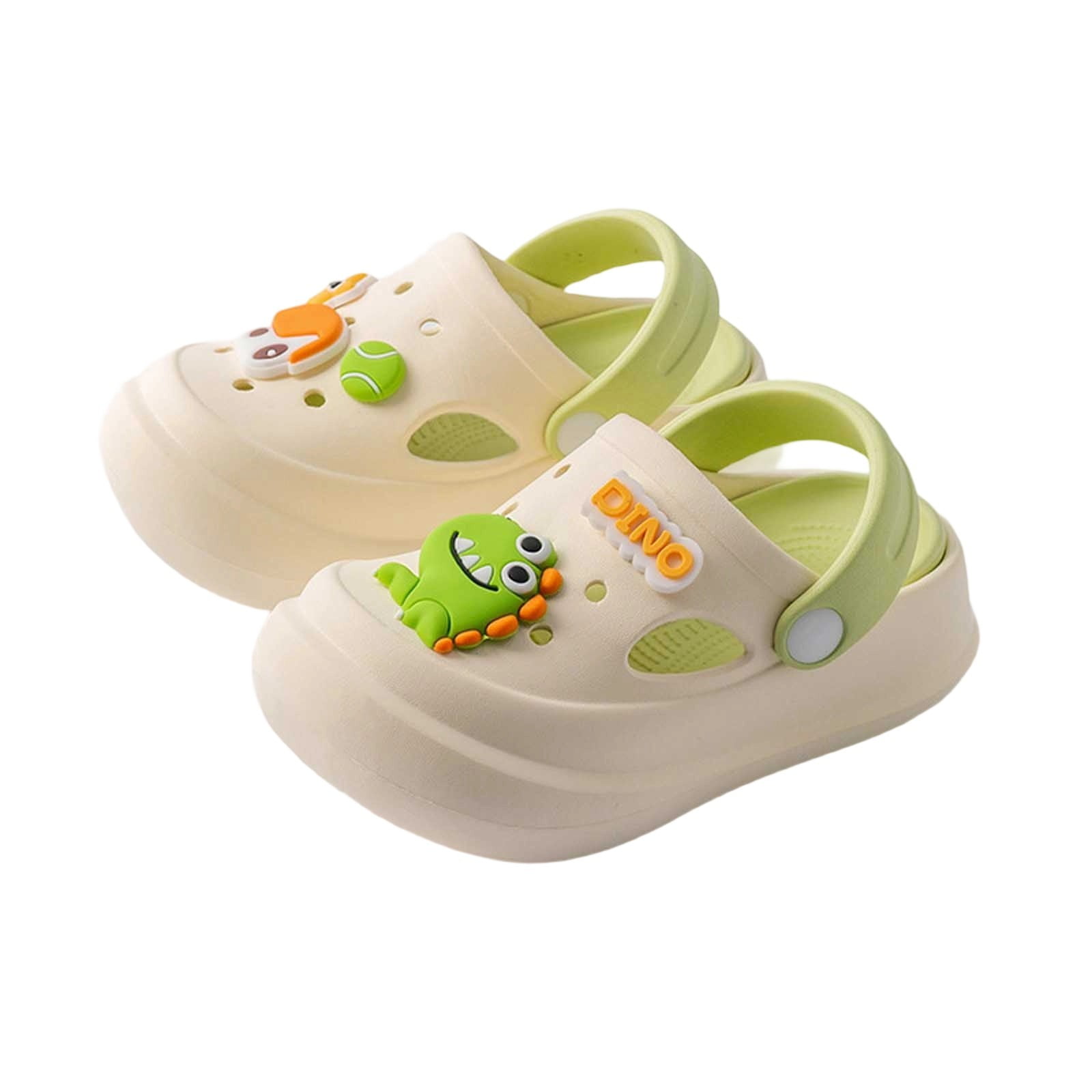 Kids Slippers Girls Toddler Kids Cloud Shower Slippers 3D Cartoon Dinosaur Design Close Toe ...