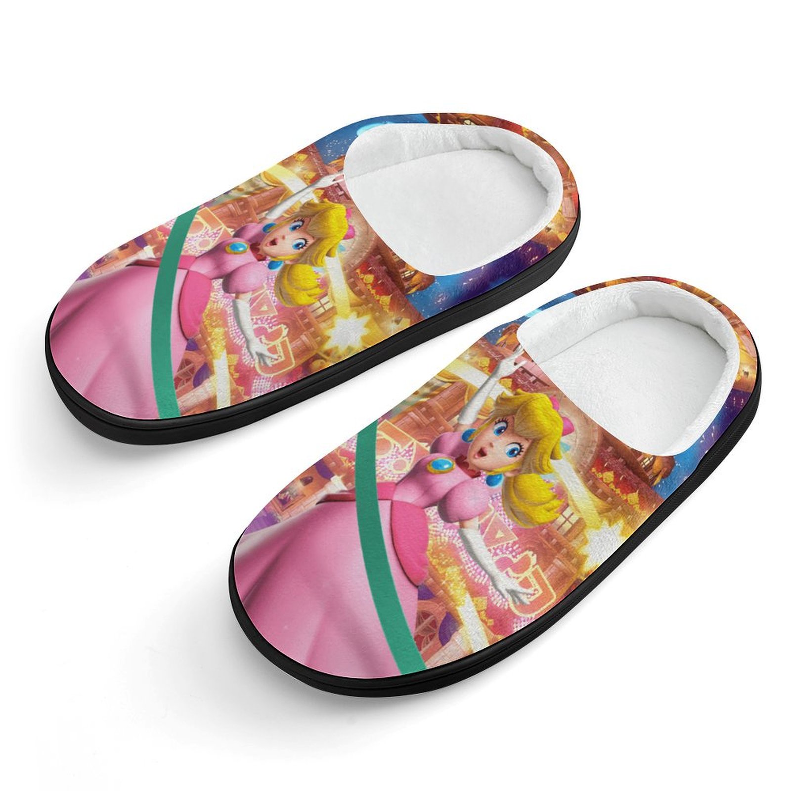 Kids Slippers Super Mario Princess Peach House Slippers Warm Soft Plush ...