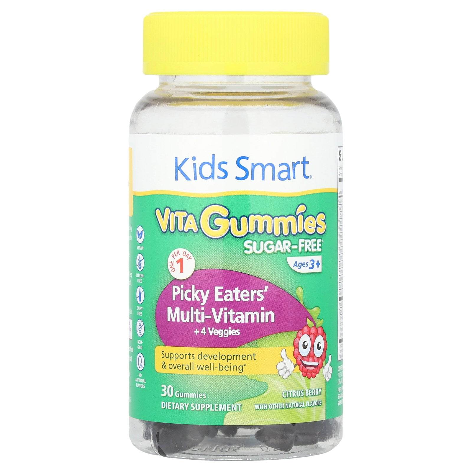 Kids Smart® Vita Gummies, Picky Eaters' Multi-Vitamin + 4 Veggies, Ages ...