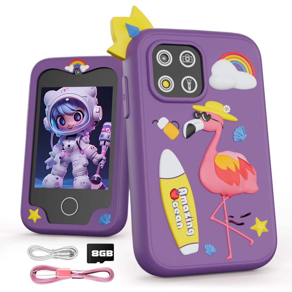 Kids Smartphone for Girls, Flamingo Gift Toy for 3-9 Years Old Girls ...