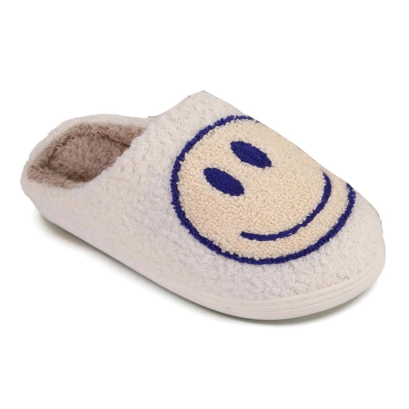Kids Smile Face Slippers for Girls Boys, Cute Soft Plush Non-Slip Warm ...