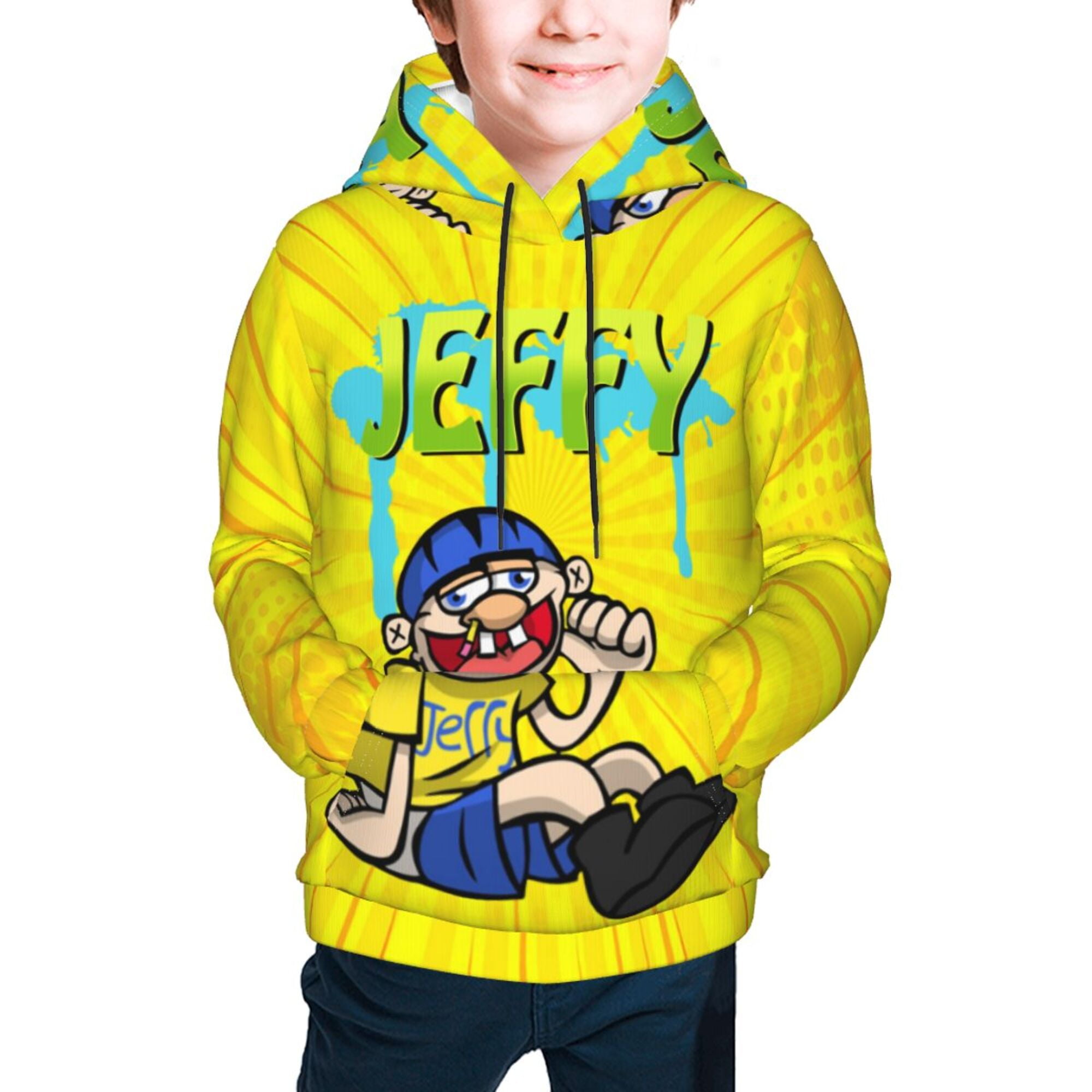 Kids Sml Jeffy Pullover Hoodie With Pocket 3d Printed Novelty Anime ...