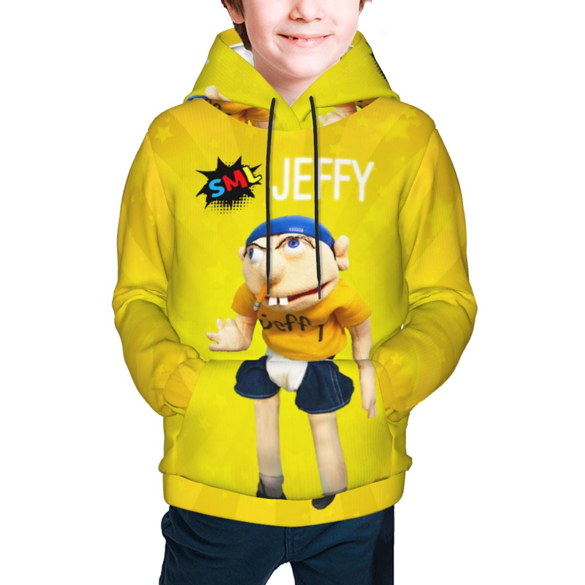 Kids Sml Jeffy Pullover Hoodie With Pocket 3d Printed Novelty Anime ...