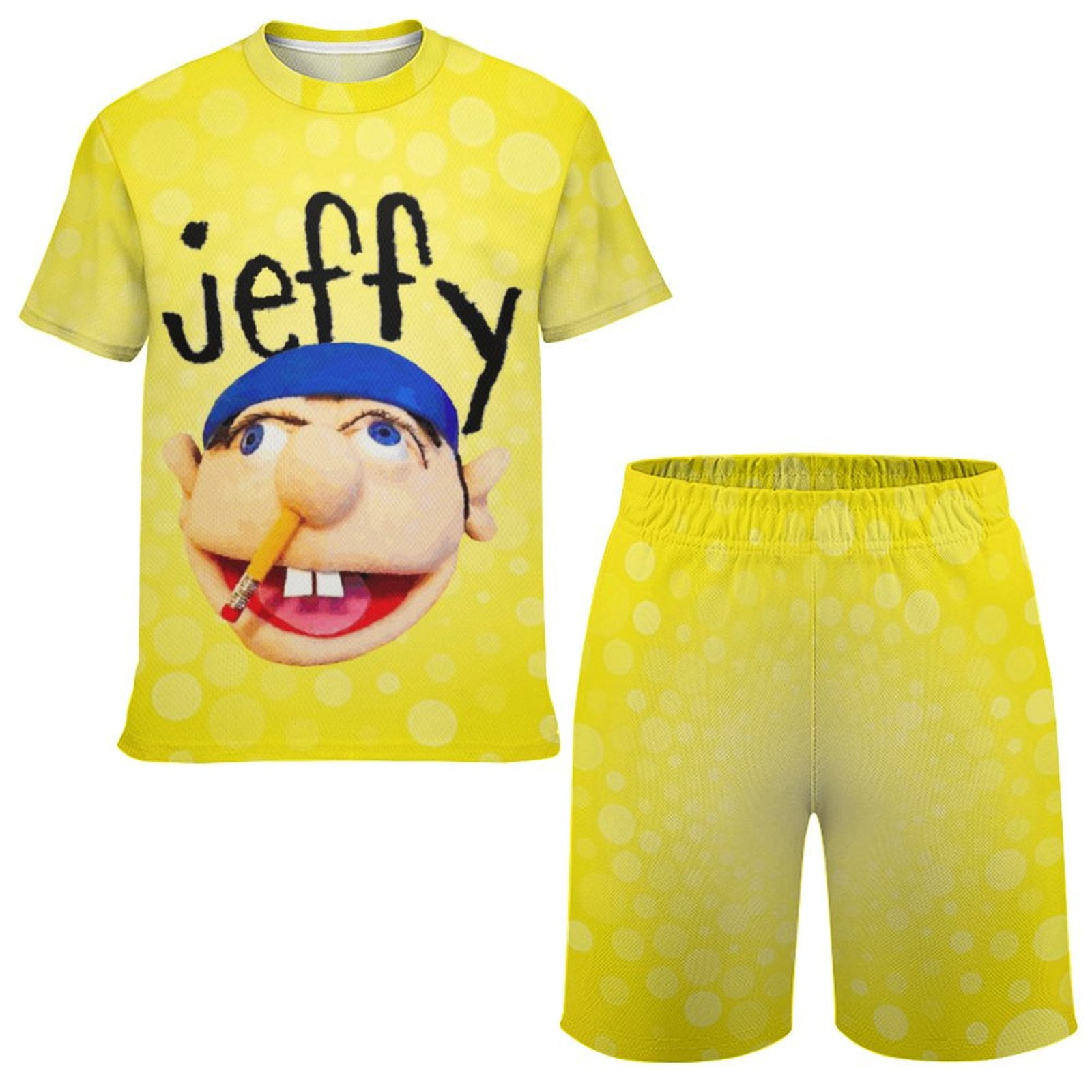 Kids Sml Jeffy Sml Jeffy Short Sleeve T-Shirt And Shorts Outfit Set ...