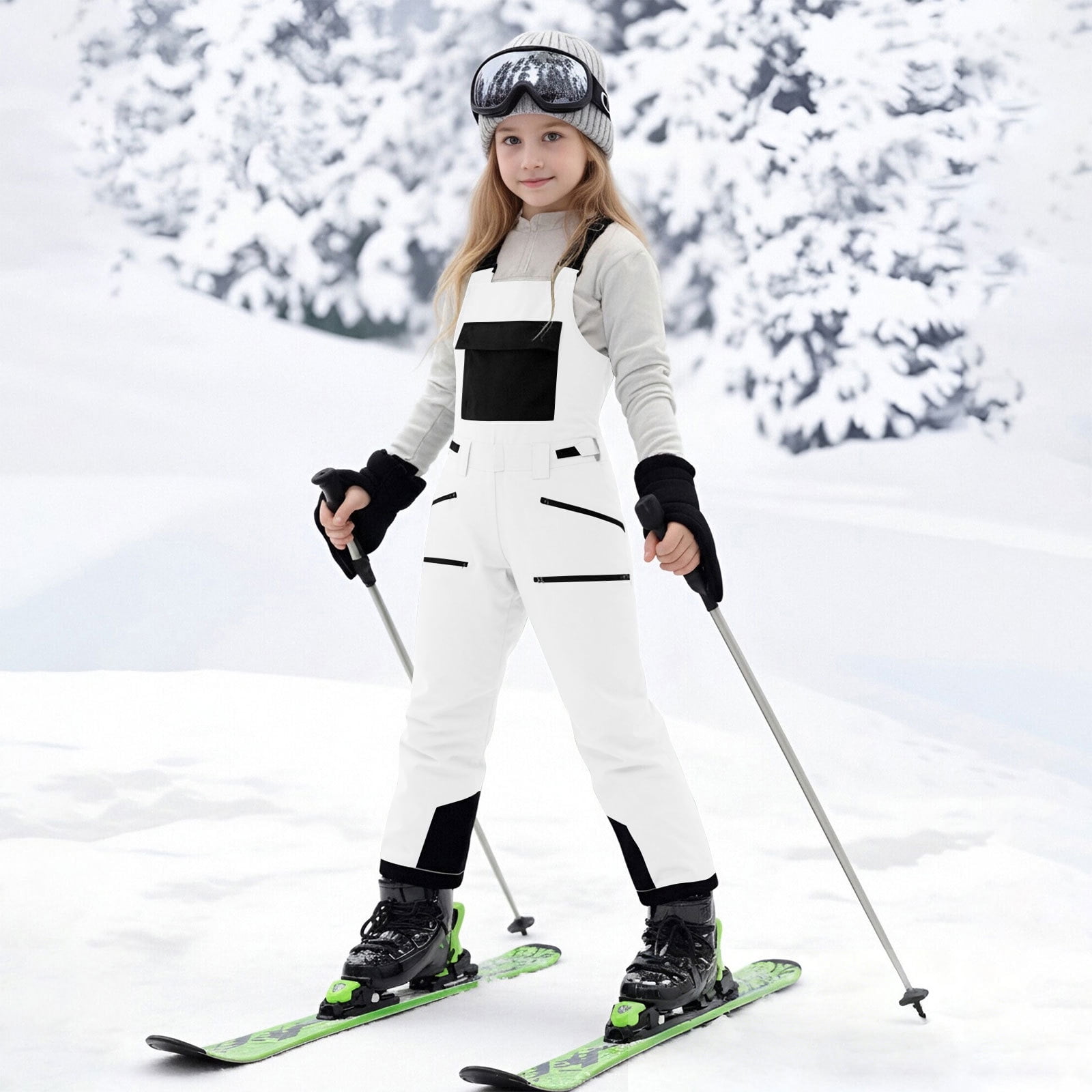 Kids Snow Pants Girls Boys Snow Bibs Waterproof Insulated Overalls ...