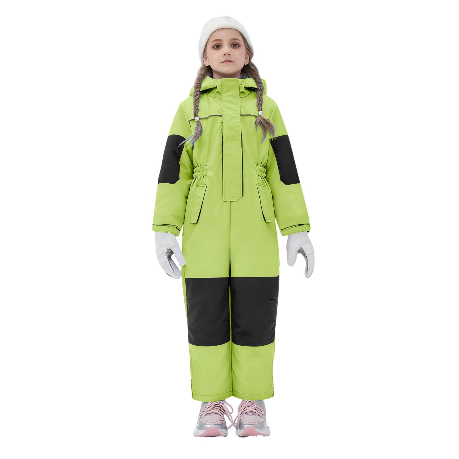 Kids Snow Suit Girls Boys Hooded Waterproof Insulated One Piece Ski ...