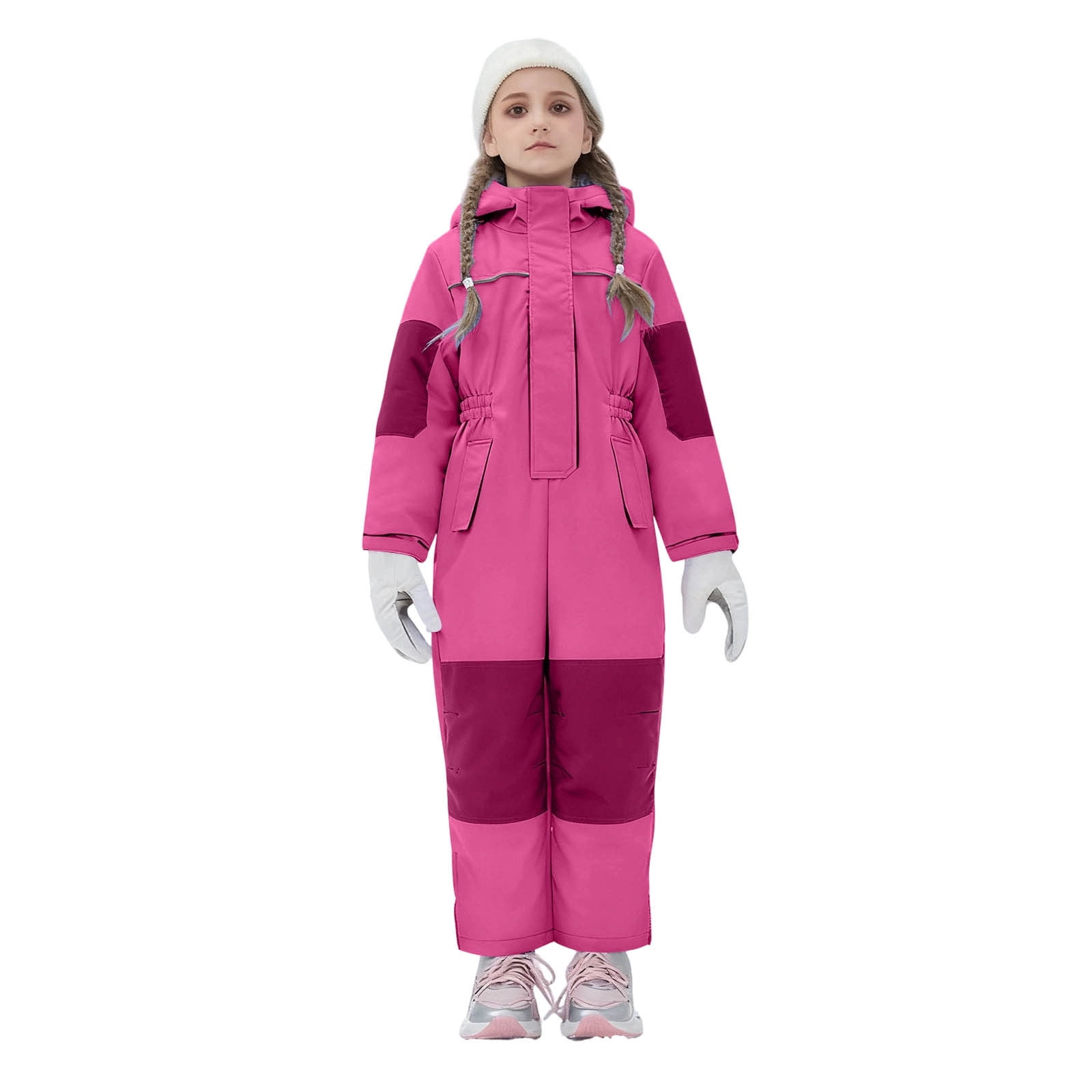 Kids Snow Suit Girls Boys Hooded Waterproof Insulated One Piece Ski ...