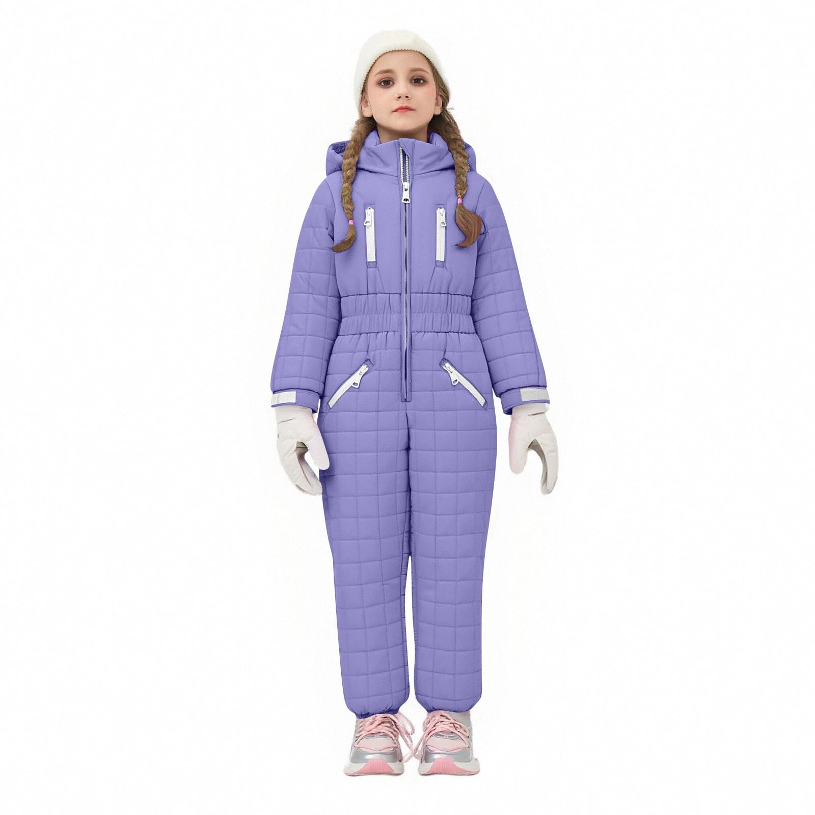 Kids Snow Suit Girls and Boys One Piece Hooded Waterproof Insulated ...