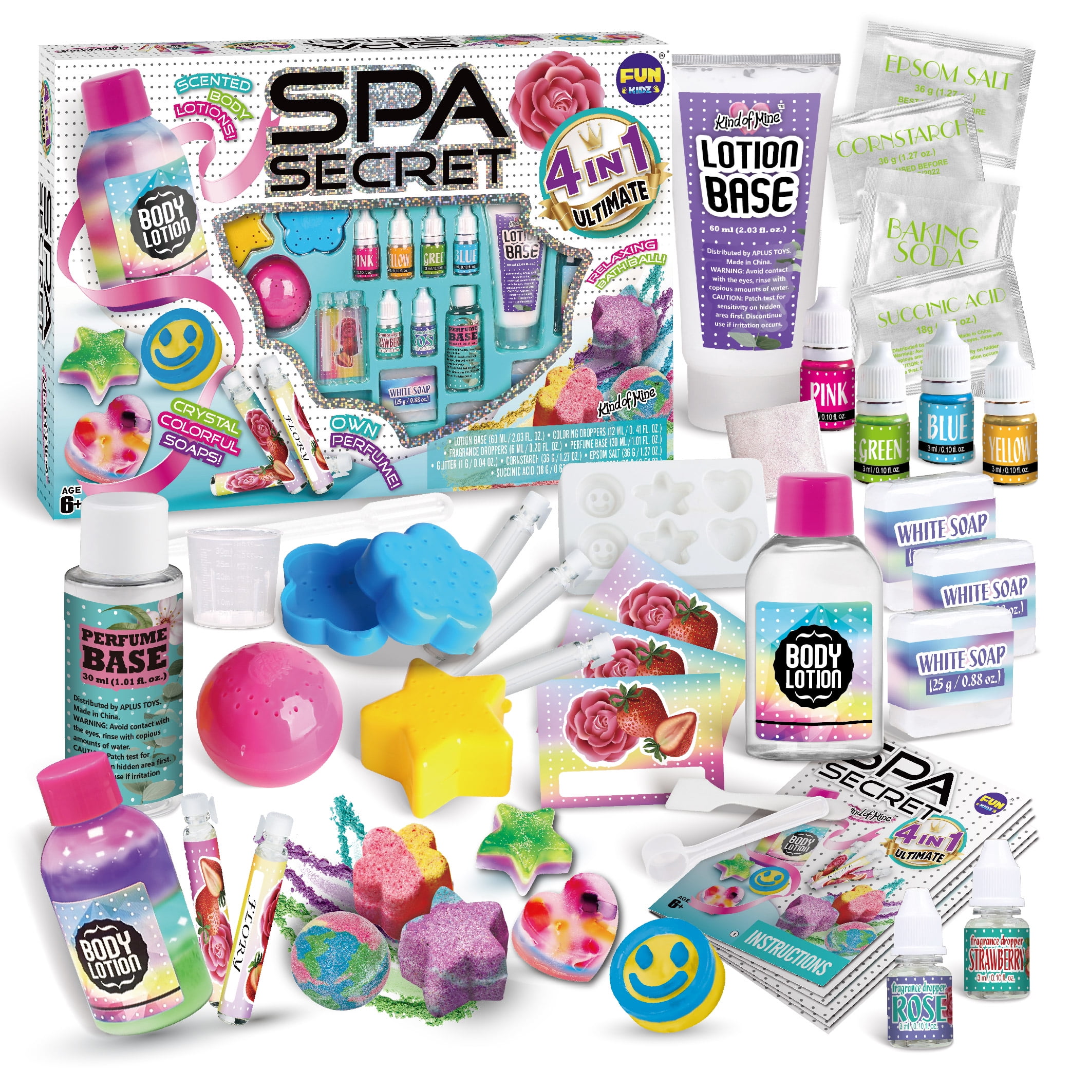 Kids Soap Bath Bombs Perfume Body Lotion Making Kit, FunKidz 4-in-1 ...