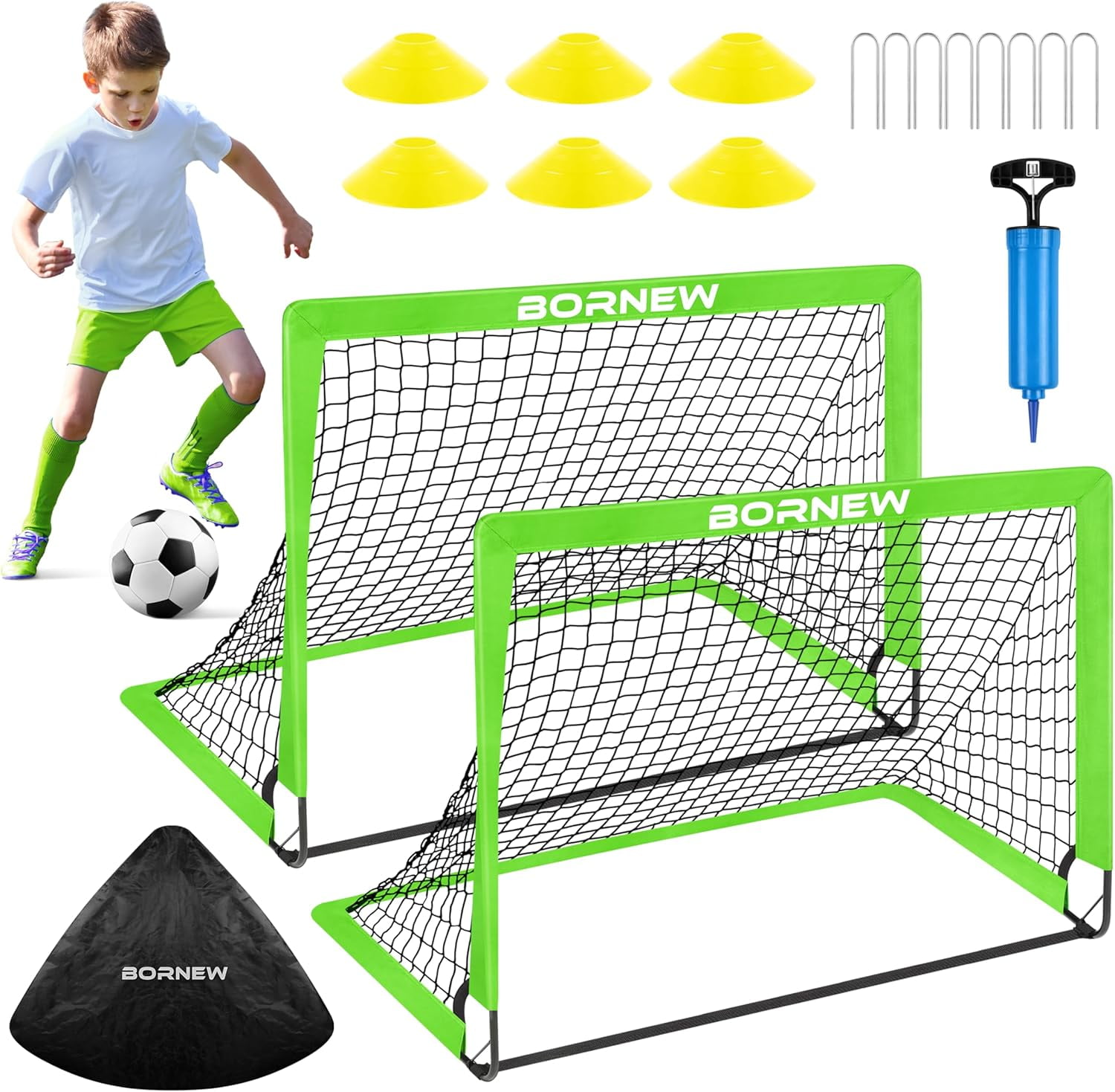 Kids Soccer Goal for Backyard Set - 2 Set of 6X4 / 4X3 ft Toddler ...