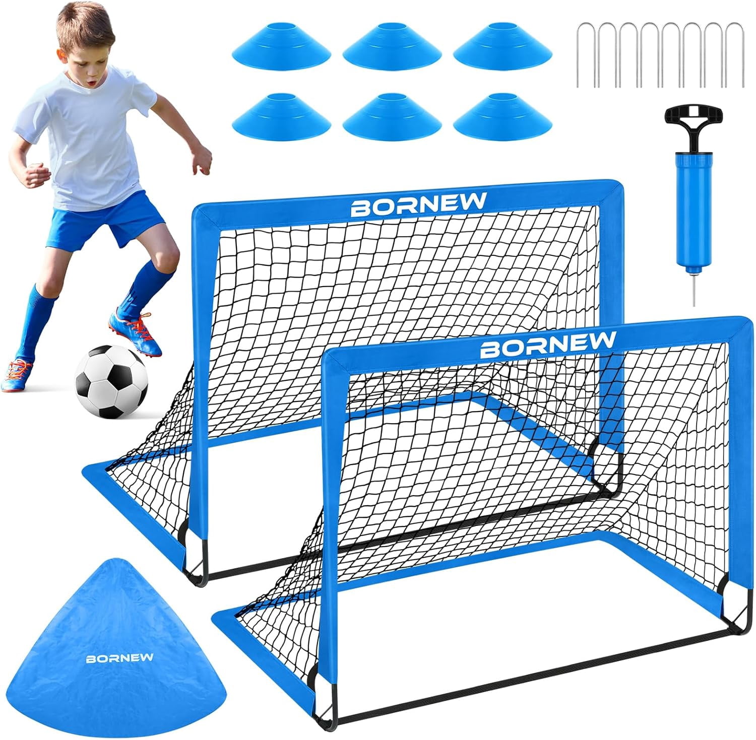 Kids Soccer Goal for Backyard Set - 2 Set of 6X4 / 4X3 ft Toddler ...