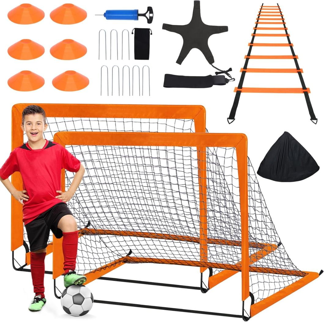 Kids Soccer Goals for Backyard Set, 2 Set of 4X3 ft Portable Toddler ...