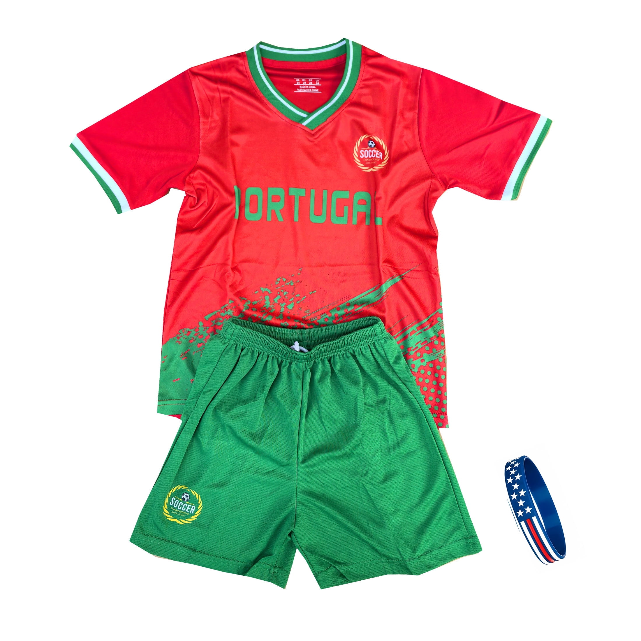 Kids Soccer Jersey Boys Football Uniforms For Portugal Fan Child Shirt ...