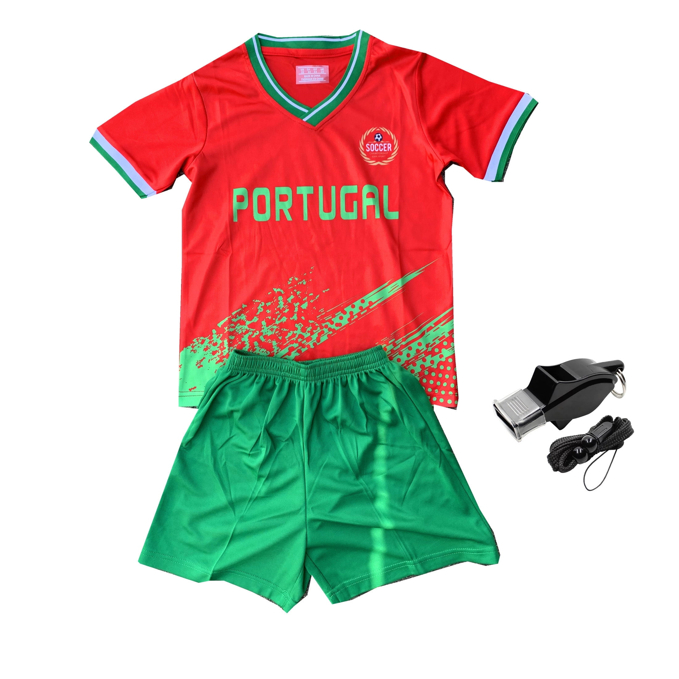Kids Soccer Jersey Boys Football Uniforms For Portugal Fan Shirt Short ...