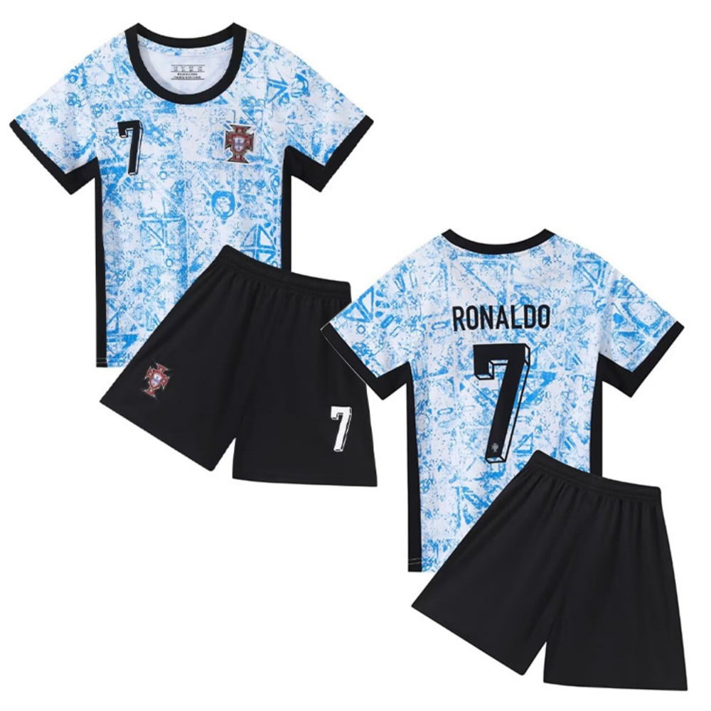 Kids Soccer Jersey Boys Football Uniforms For Ronaldo Fan Shirt Short ...