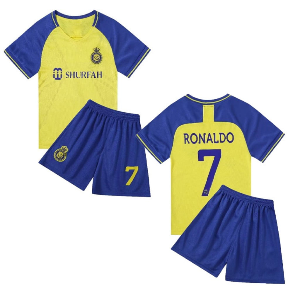 Kids Soccer Jersey Boys Football Uniforms For Ronaldo Fan Shirt Short ...