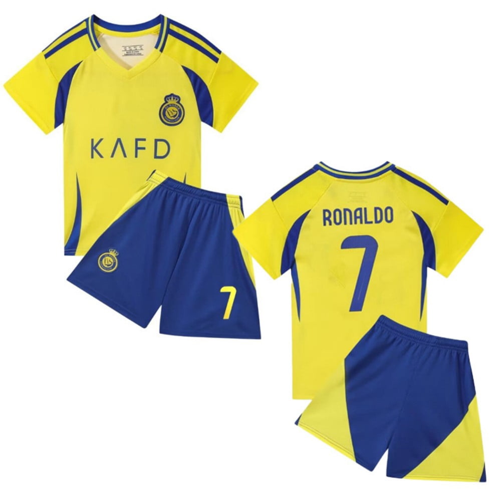 Kids Soccer Jersey Boys Football Uniforms For Ronaldo Fan Shirt Short ...