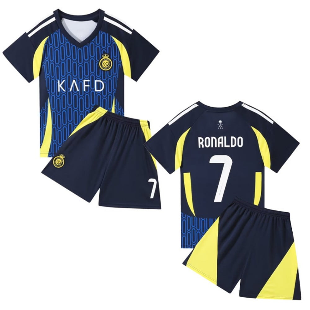 Kids Soccer Jersey Boys Football Uniforms For Ronaldo Fan Shirt Short ...