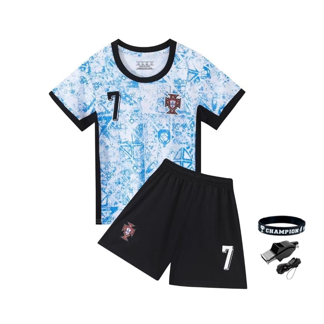 Kids Soccer Jersey Boys Football Uniforms For Ronaldo Fan Shirt Short ...