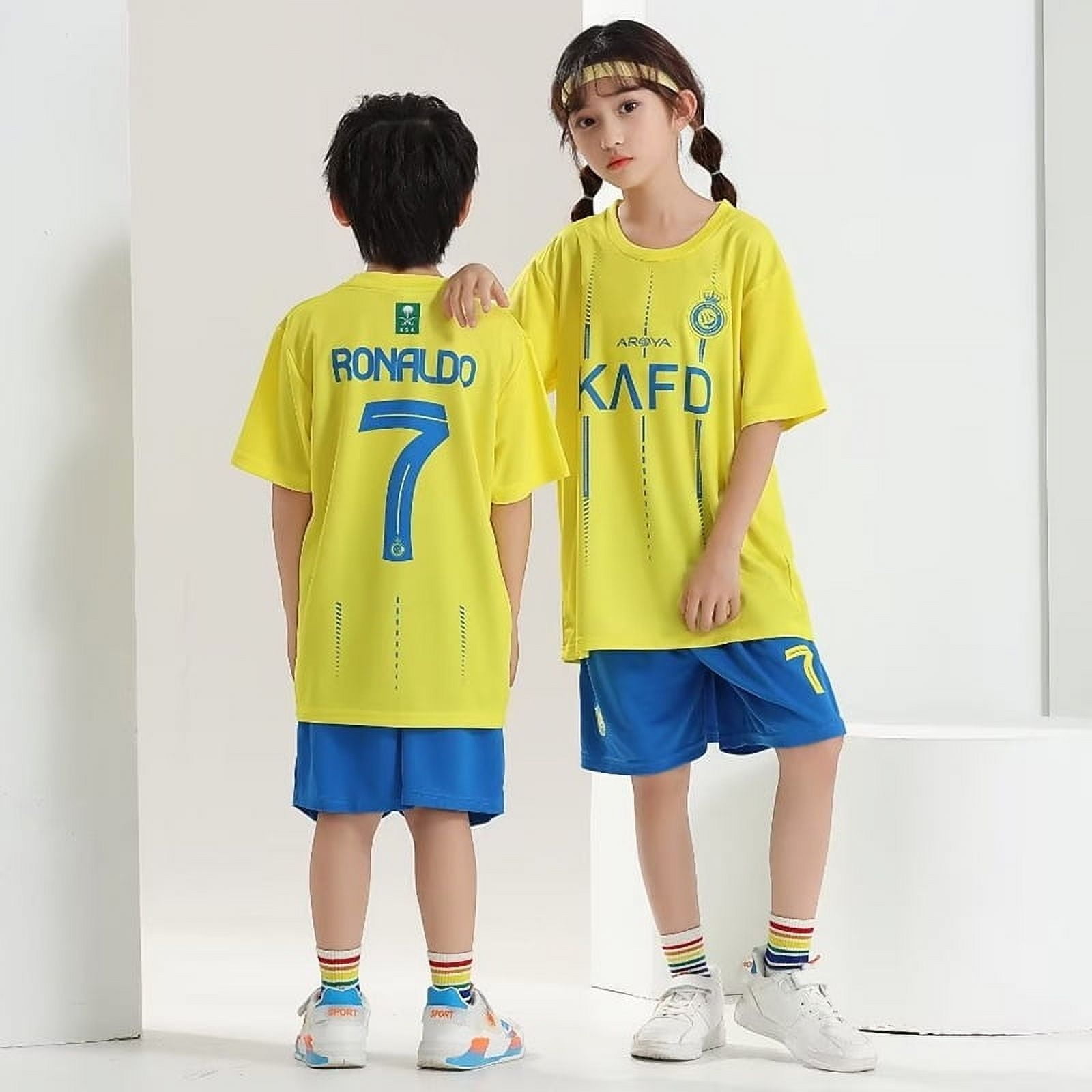 Kids Soccer Jersey Boys Football Uniforms For Ronaldo Fan Shirt Short ...