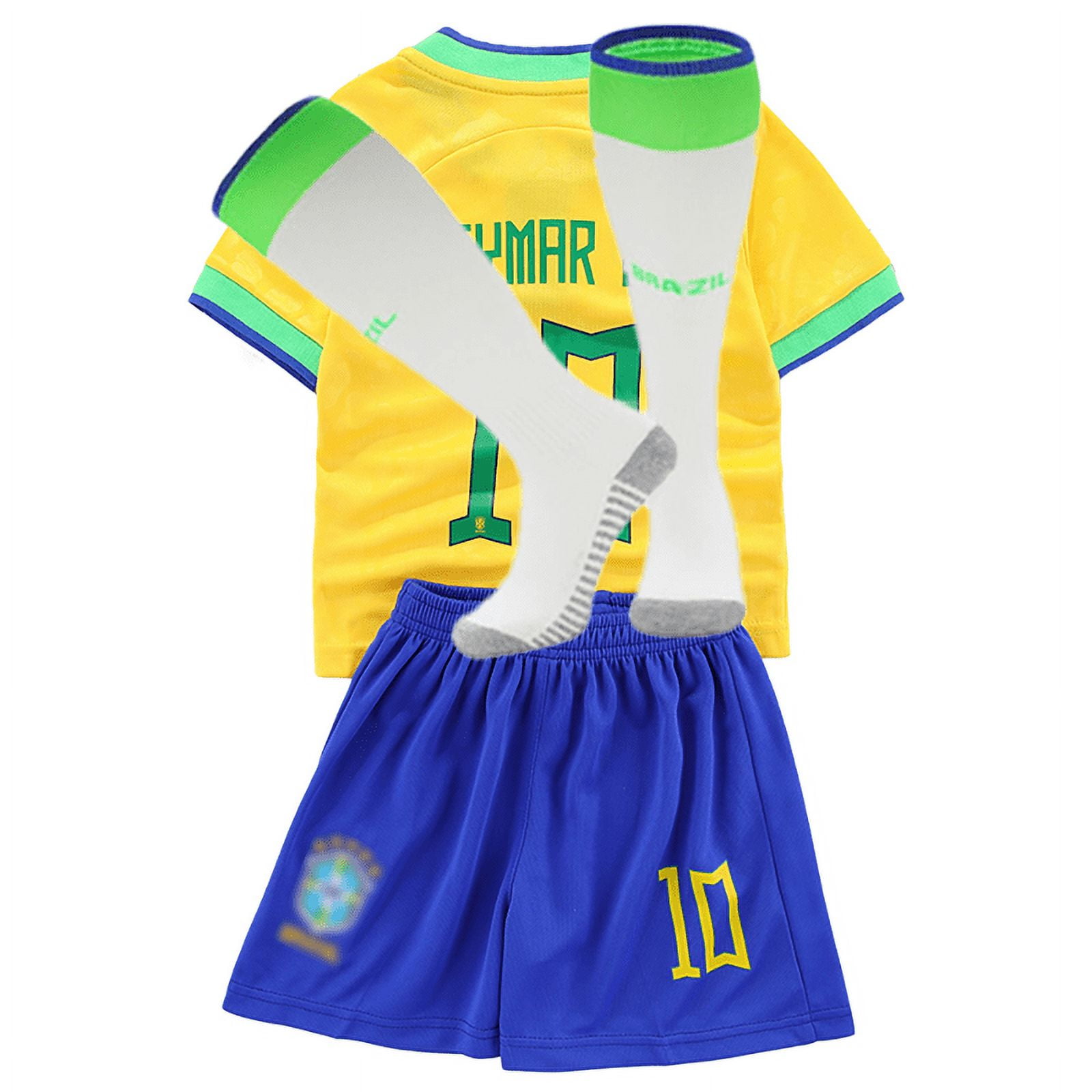 Kids Soccer Jersey for Boys Girls, 3 Piece Set T-shirts Shorts Socks ...