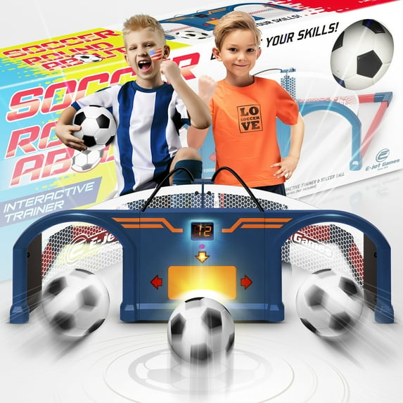 E-Jet Sport Kids Soccer Trainer Ball Set with Lights and Scoring for ...