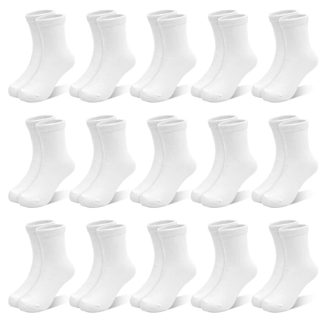 Kids Socks 15 Pairs Crew Socks for Toddler Boys Girls 1-13 Years ...