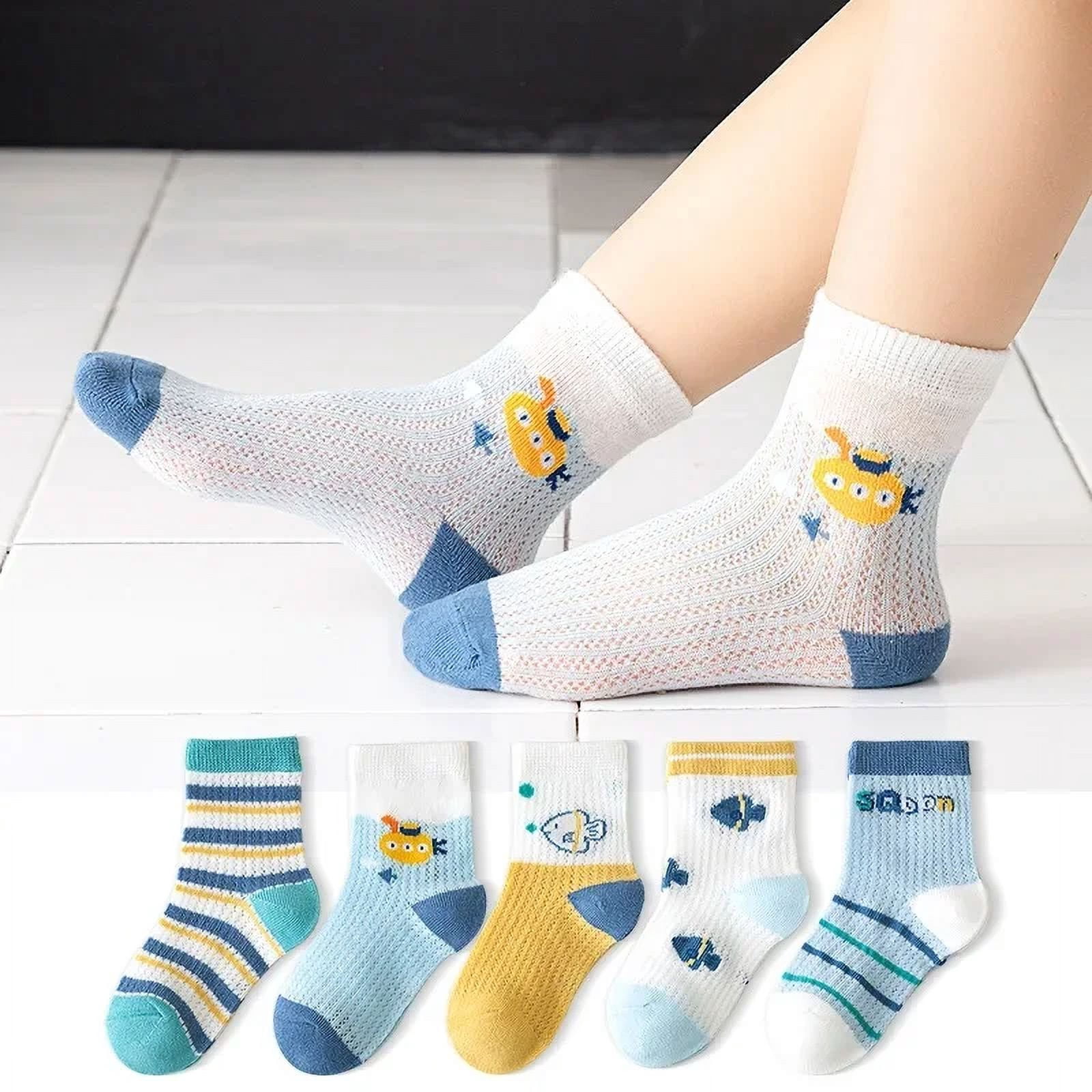Kids Socks 5 Pairs/Lot Spring Summer Cotton Girls Socks Cute Flowers ...
