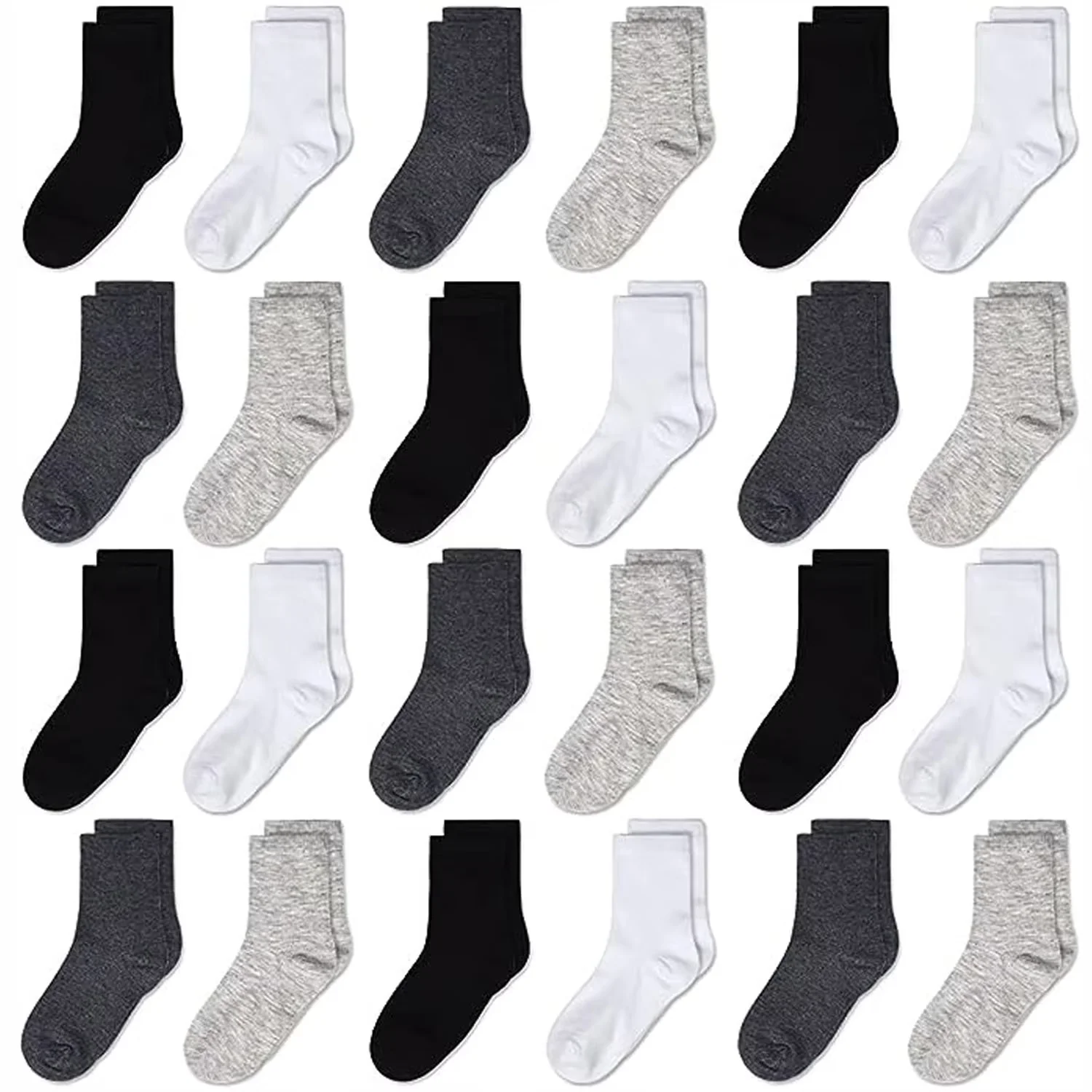 Bulk Cotton Kids Socks, Crew Socks for Preschool Children Boys Girls ...
